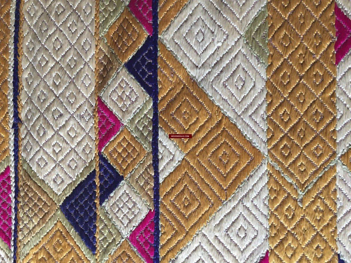 1071 Vintage Meenakari Varida Bagh Phulkari - WOVENSOULS Antique ...