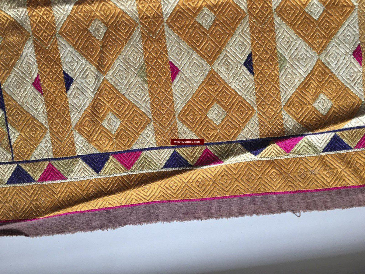 1071 Vintage Meenakari Varida Bagh Phulkari - WOVENSOULS Antique ...