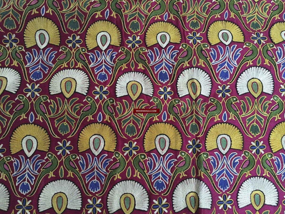 1073 Antique Silk Mochi Embroidery Skirt Length Gujarat - Antique Art ...