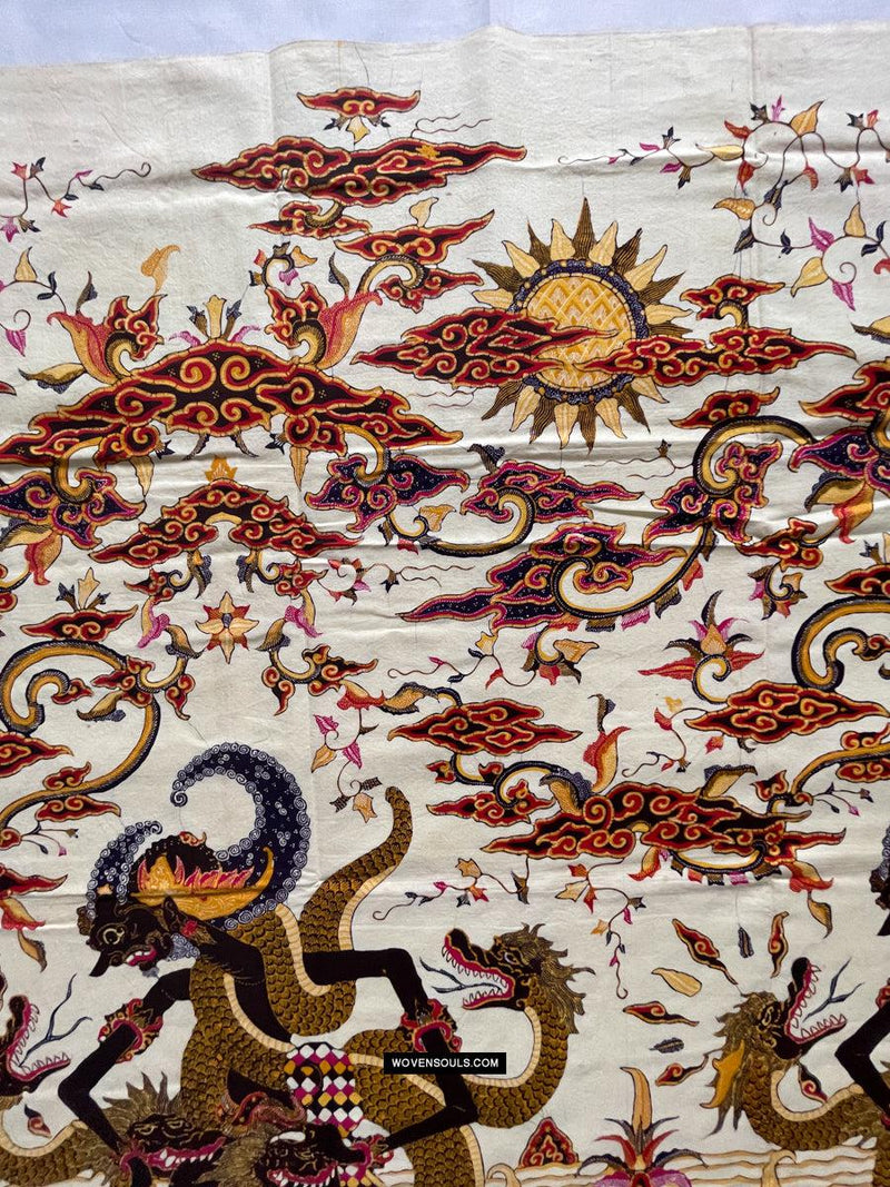 1772 Indonesian Art Wayang Batik Textile - Hindu Mahabharat ...