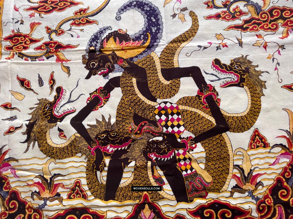1772 Indonesian Art Wayang Batik Textile - Hindu Mahabharat ...