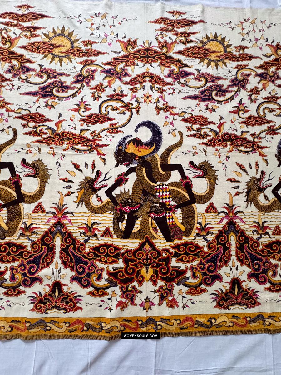 1772 Indonesian Art Wayang Batik Textile - Hindu Mahabharat ...