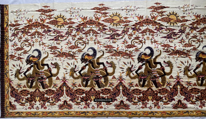 1772 Indonesian Art Wayang Batik Textile - Hindu Mahabharat ...