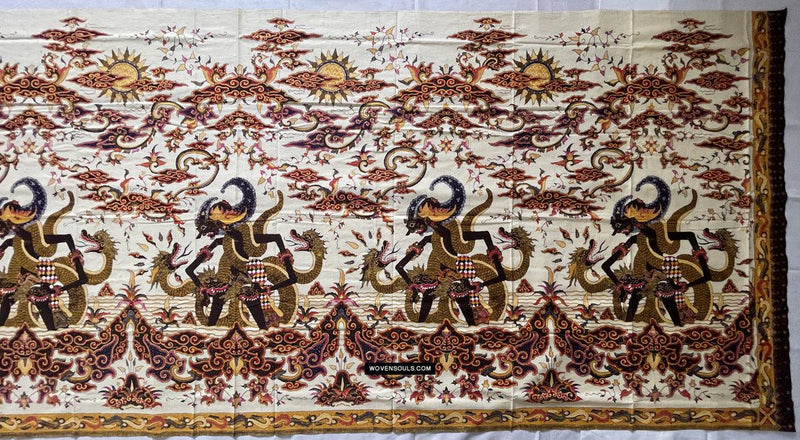 1772 Indonesian Art Wayang Batik Textile - Hindu Mahabharat ...