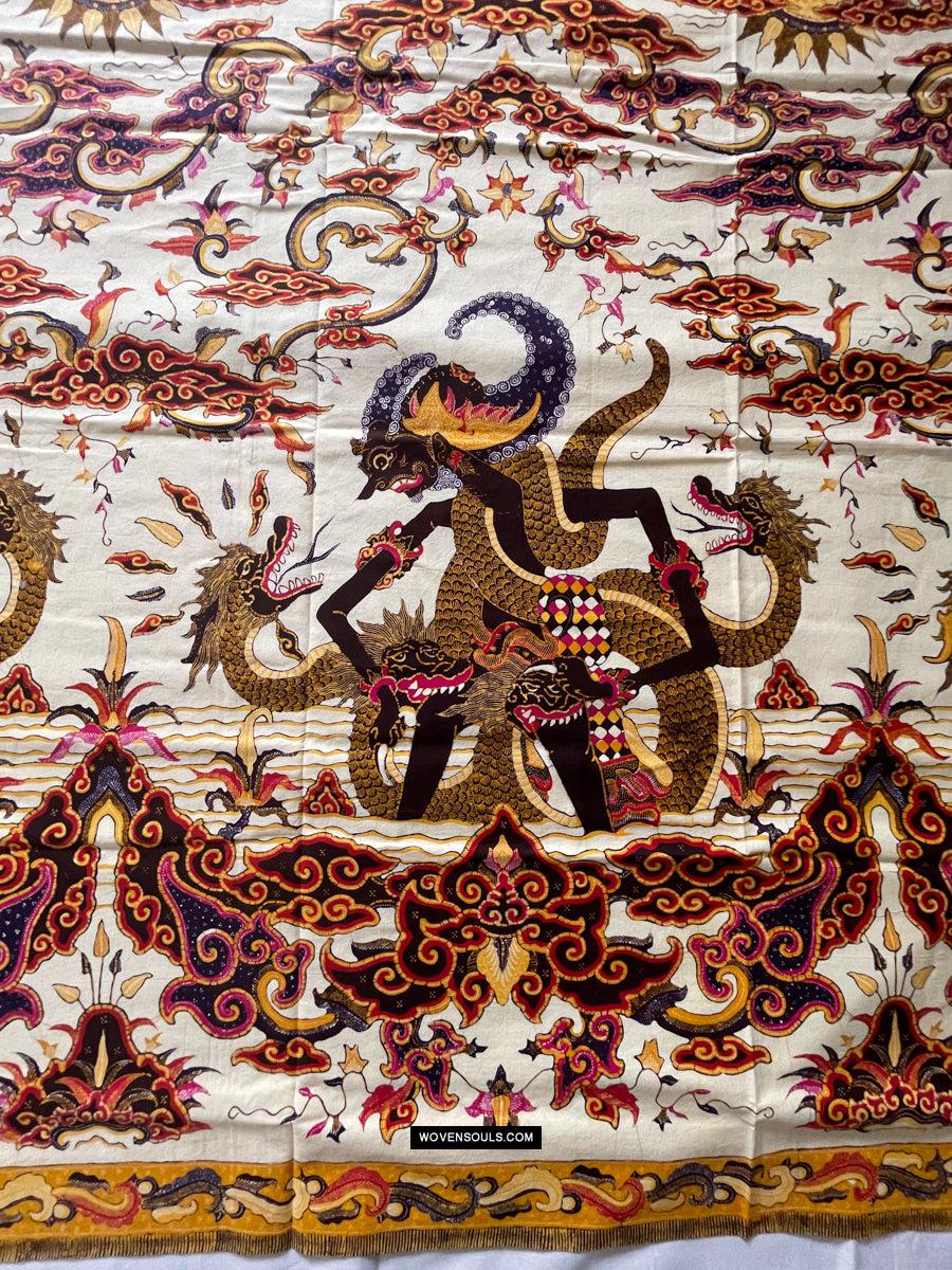 1772 Indonesian Art Wayang Batik Textile - Hindu Mahabharat ...