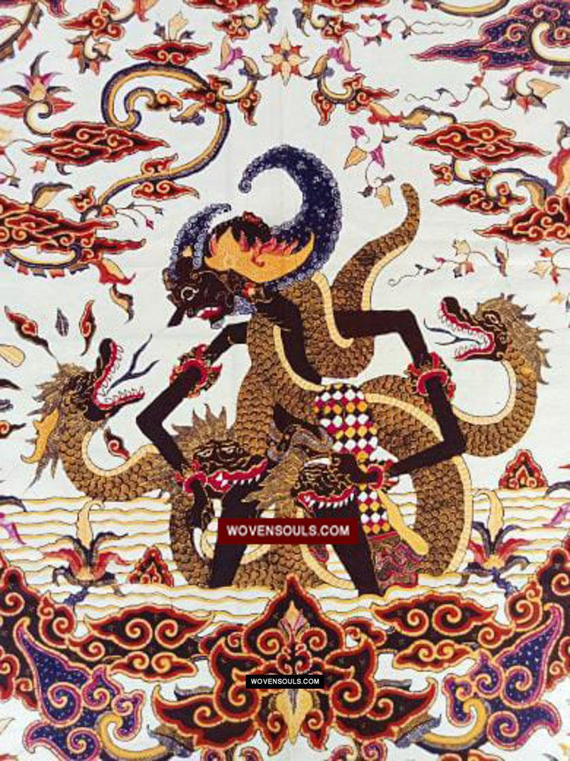 1772 Indonesian Art Wayang Batik Textile - Hindu Mahabharat ...
