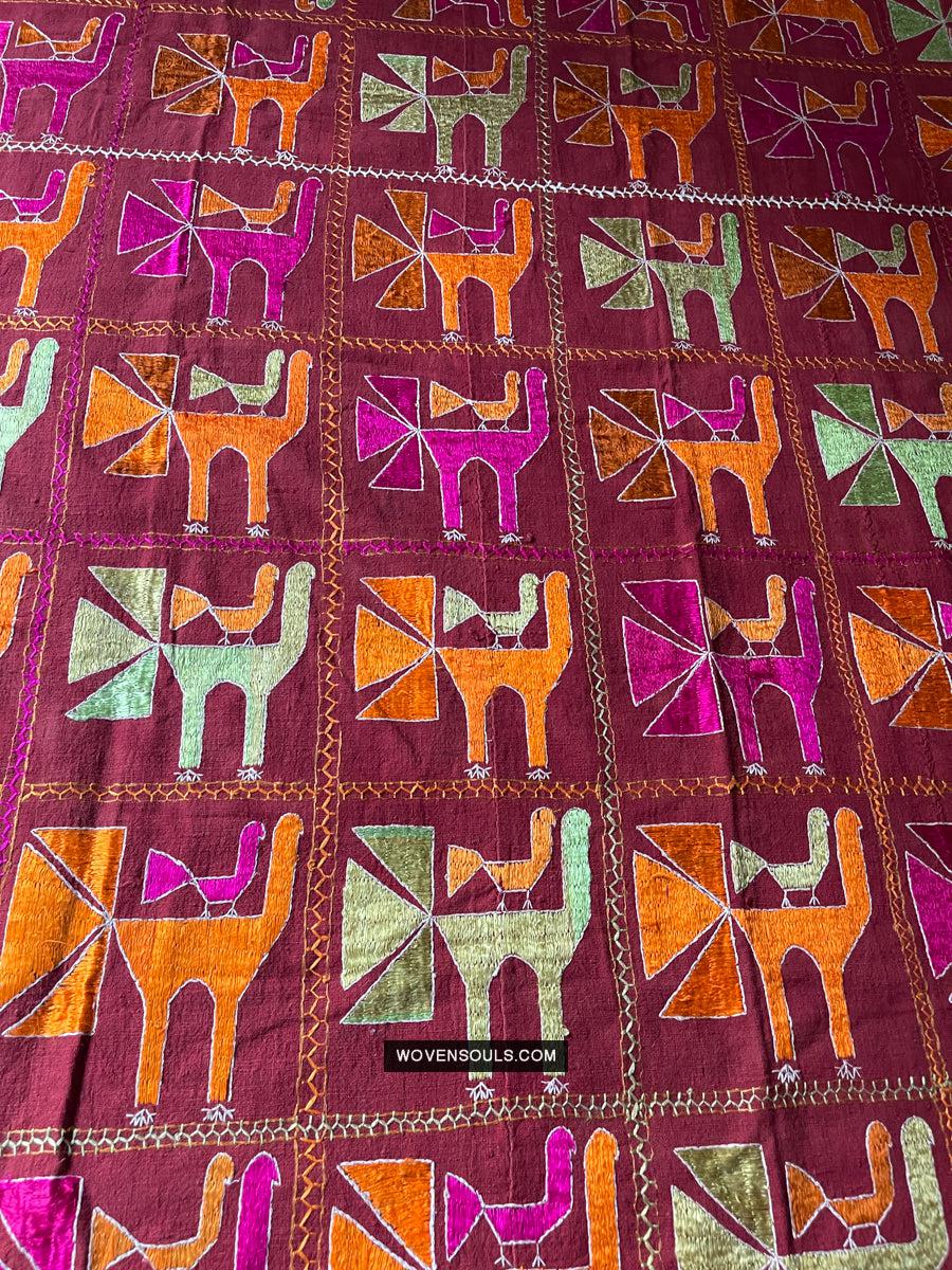 1797 Antique Rare Phulkari with Bird motif - Antique Art – WOVENSOULS ...