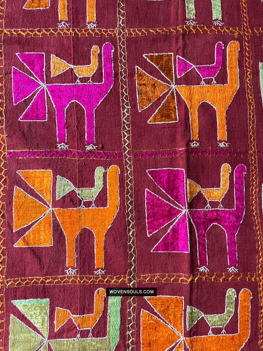 1797 Antique Rare Phulkari with Bird motif - Antique Art – WOVENSOULS ...