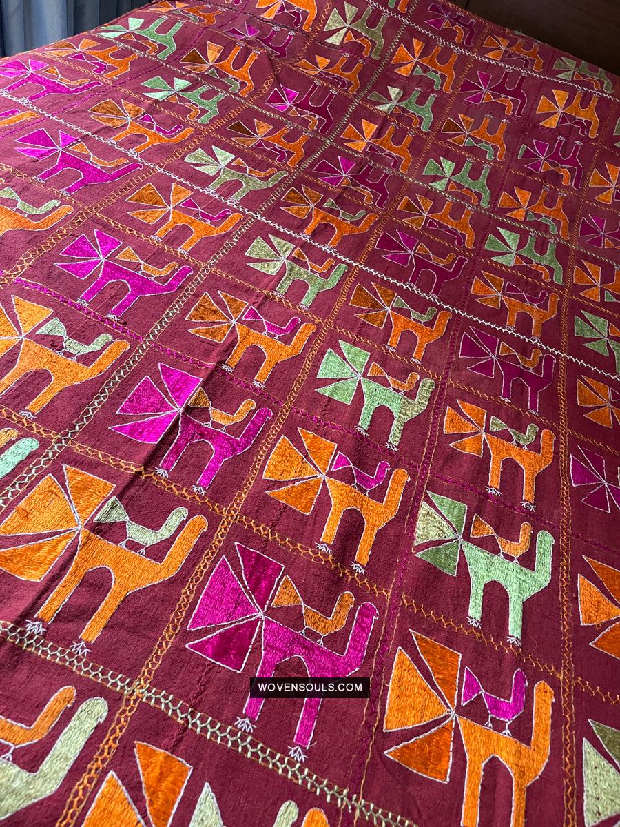 1797 Antique Rare Phulkari with Bird motif - Antique Art – WOVENSOULS ...
