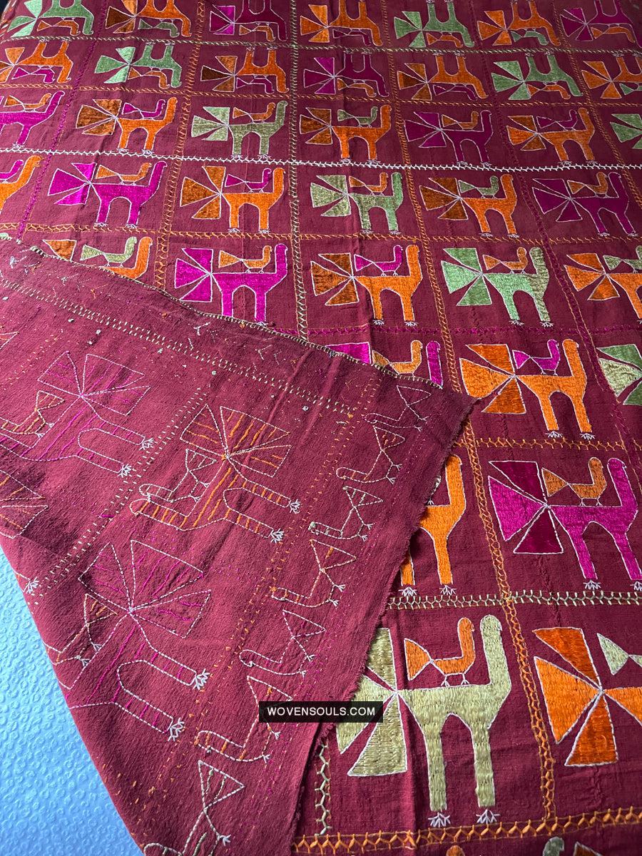 1797 Antique Rare Phulkari with Bird motif - Antique Art – WOVENSOULS ...
