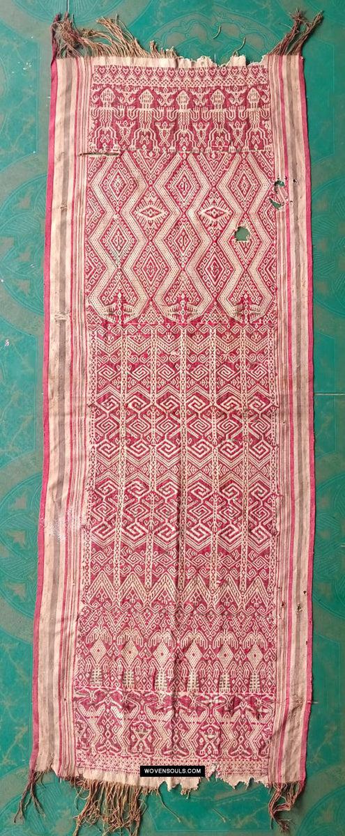 1810 Antique Dayak Pua Pilih Kantuk Textile Borneo - WOVENSOULS Antique ...