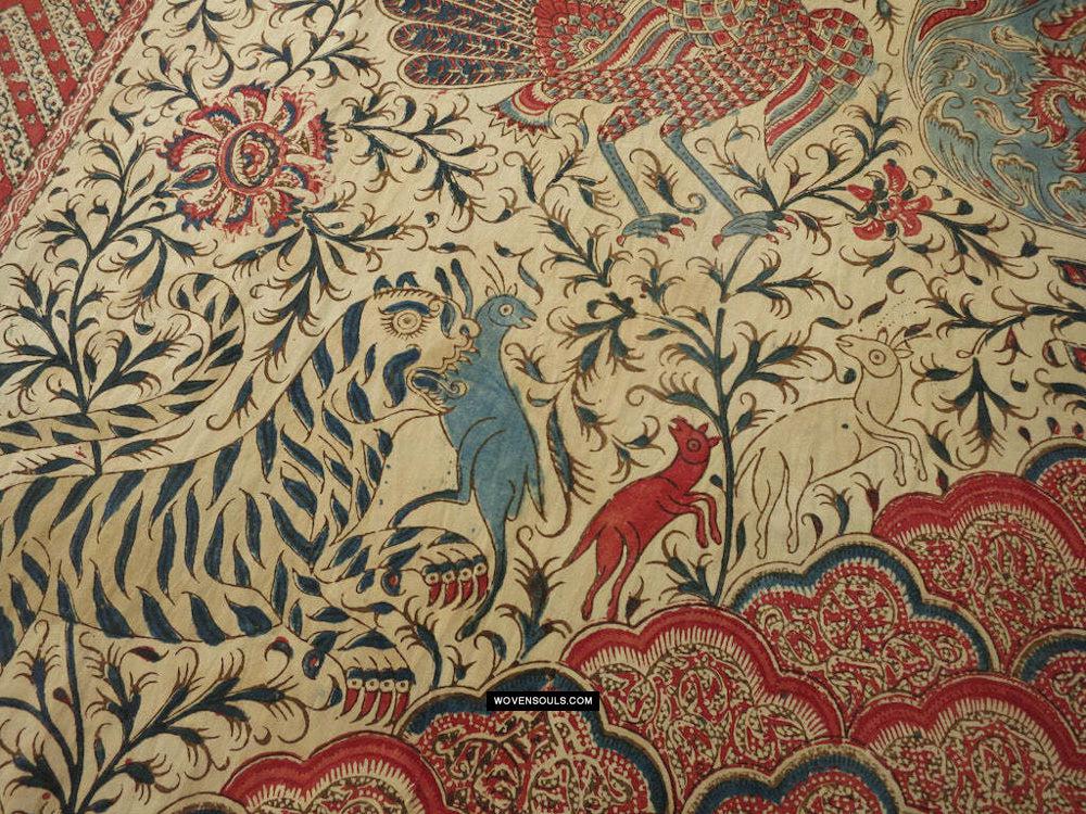 1812 Antique Palampore Kalamkari - Signed - WOVENSOULS Antique Textiles ...