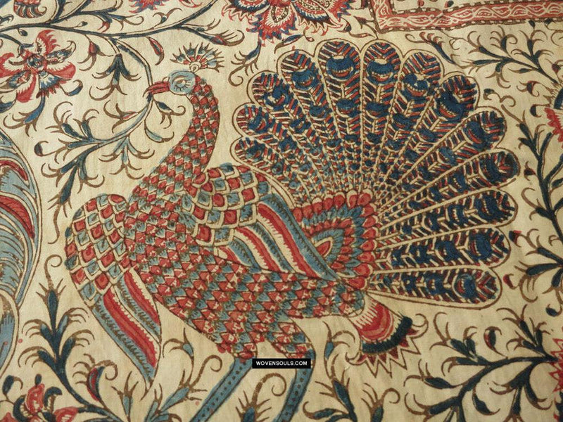 1812 Antique Palampore Kalamkari - Signed - WOVENSOULS Antique Textiles ...