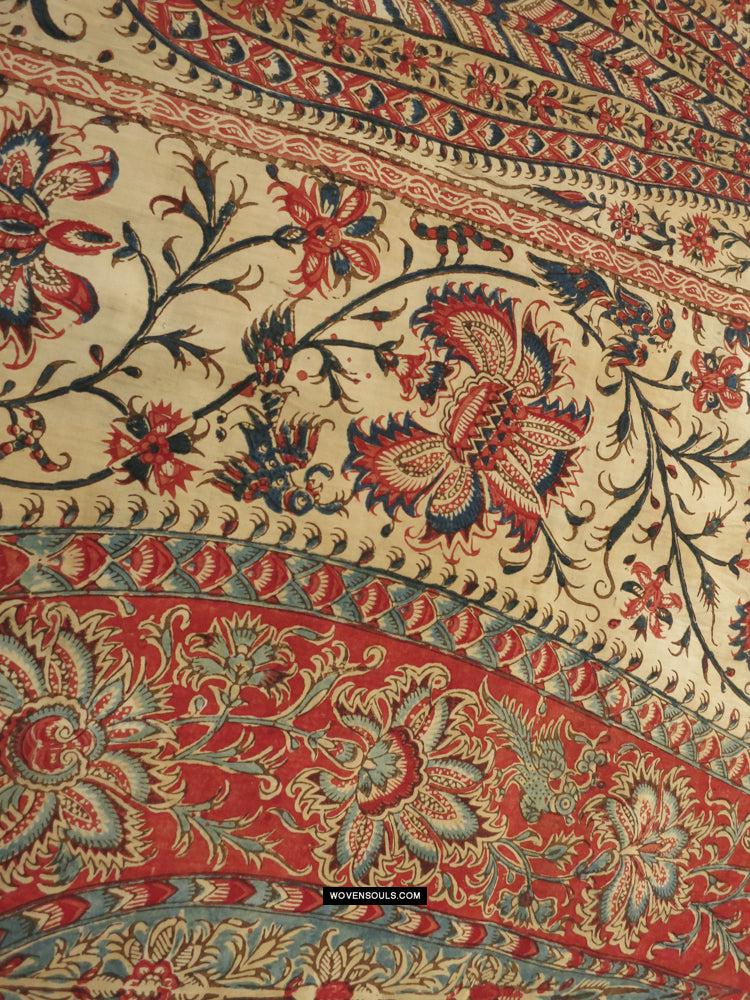 1812 Antique Palampore Kalamkari - Signed - WOVENSOULS Antique Textiles ...