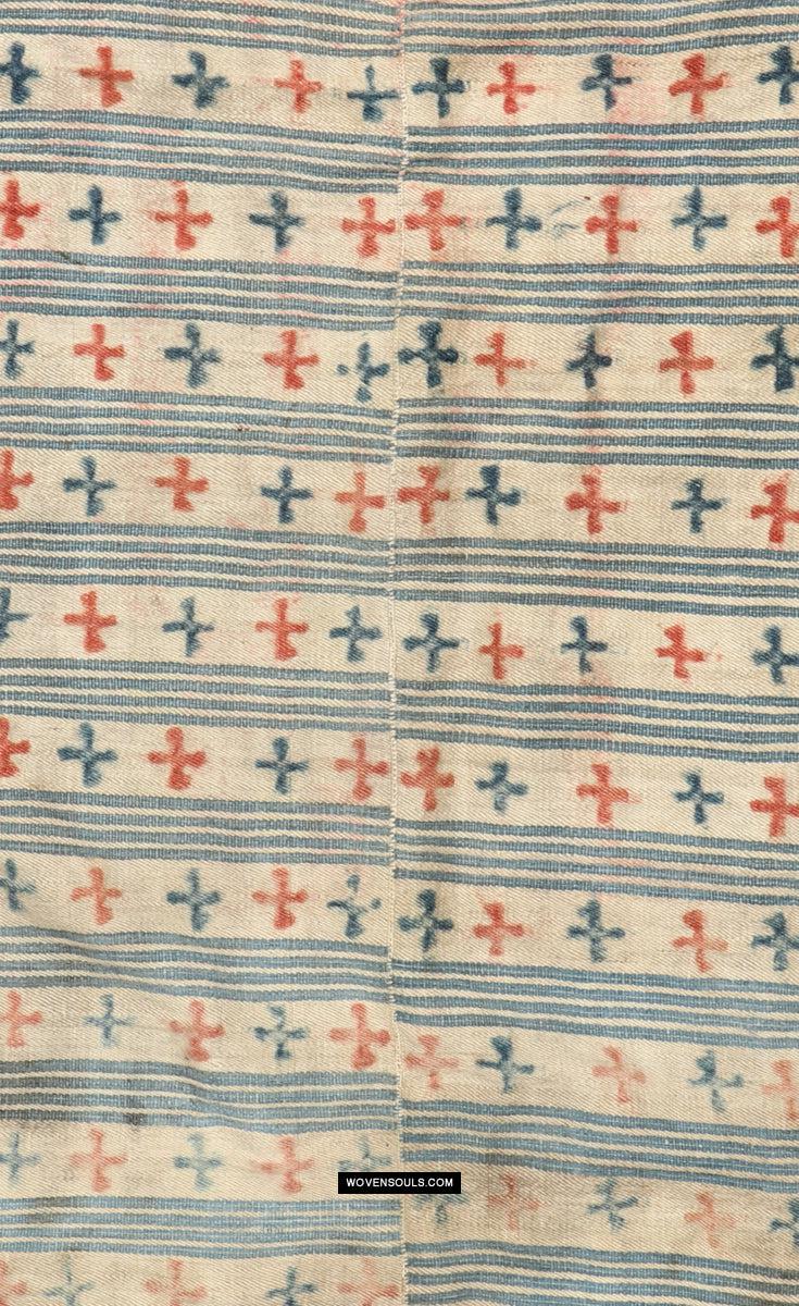 1815 Rare Antique Tibetan Textile Tahden or Pangden with Pattu and Sta ...