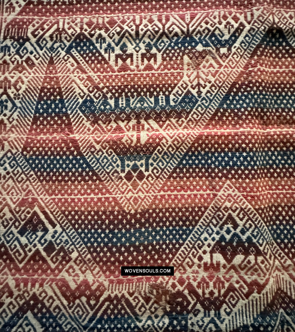 1823 Exceptional Antique Sumatra Tampan Ship Cloth with Five colors ...