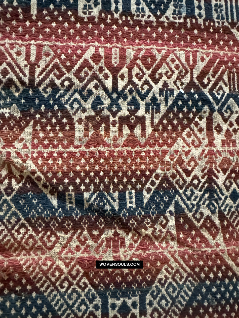 1823 Exceptional Antique Sumatra Tampan Ship Cloth with Five colors ...