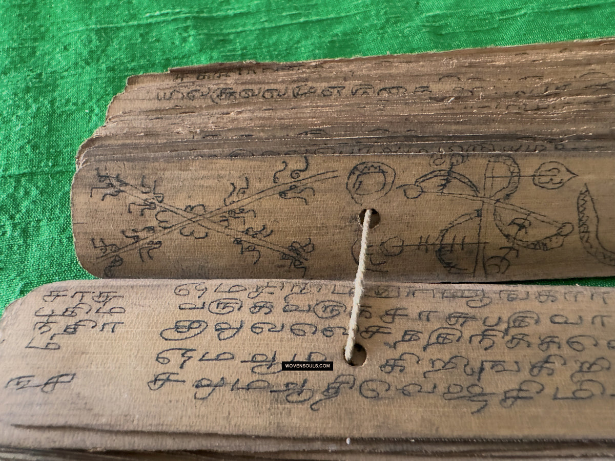 1866 Old Tamil Palm Leaf Manuscript / Ceylon – WOVENSOULS Antique ...