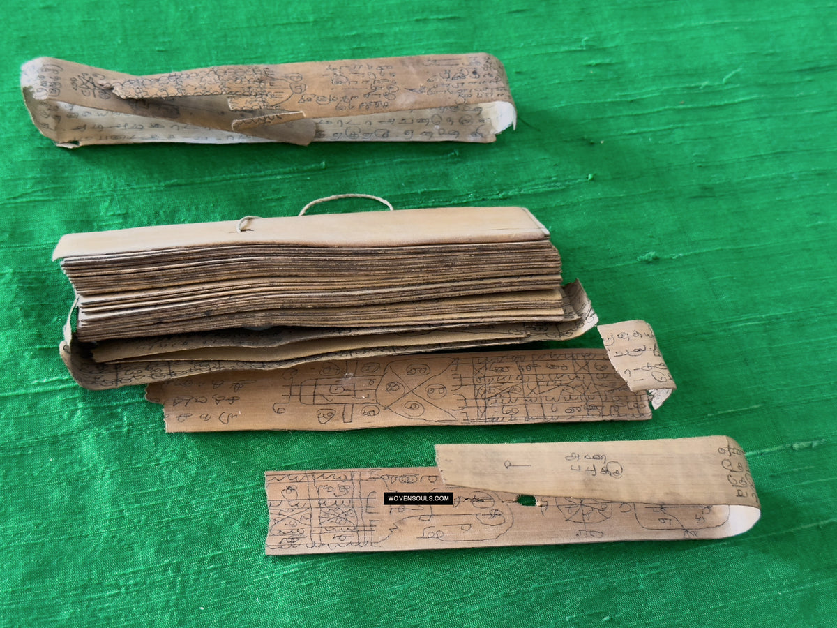 1868 Old Tamil Palm Leaf Manuscript with Side covers / Ceylon ...