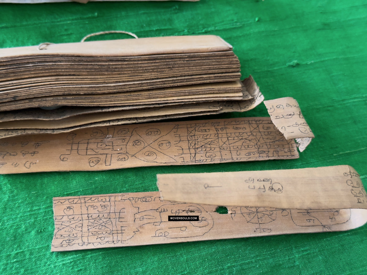 1868 Old Tamil Palm Leaf Manuscript with Side covers / Ceylon ...
