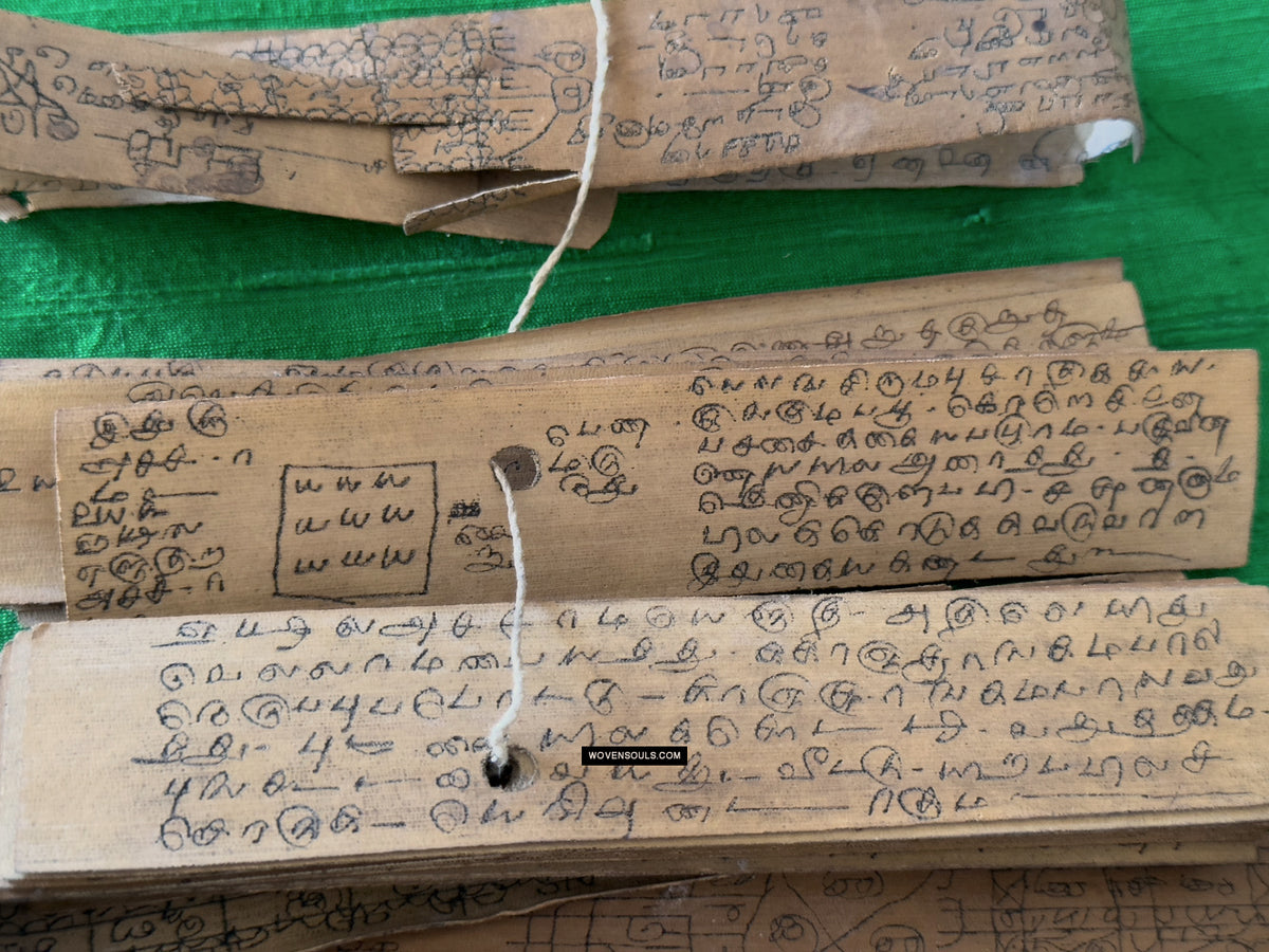 1868 Old Tamil Palm Leaf Manuscript with Side covers / Ceylon ...