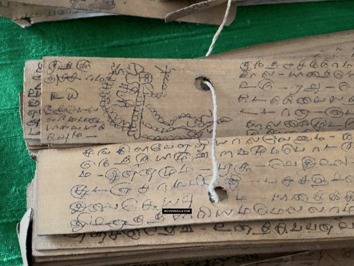 1868 Old Tamil Palm Leaf Manuscript with Side covers / Ceylon ...