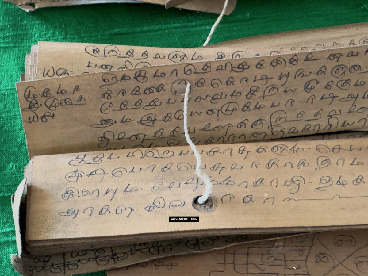 1868 Old Tamil Palm Leaf Manuscript with Side covers / Ceylon ...