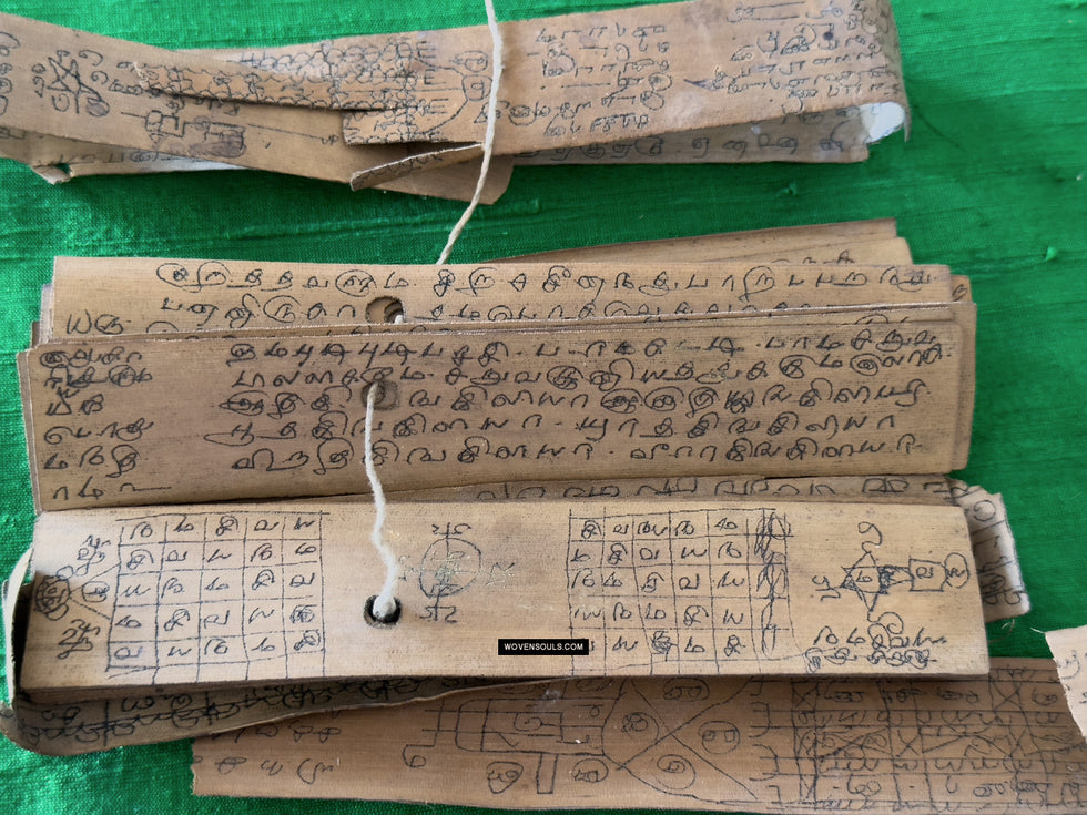 1868 Old Tamil Palm Leaf Manuscript with Side covers / Ceylon ...