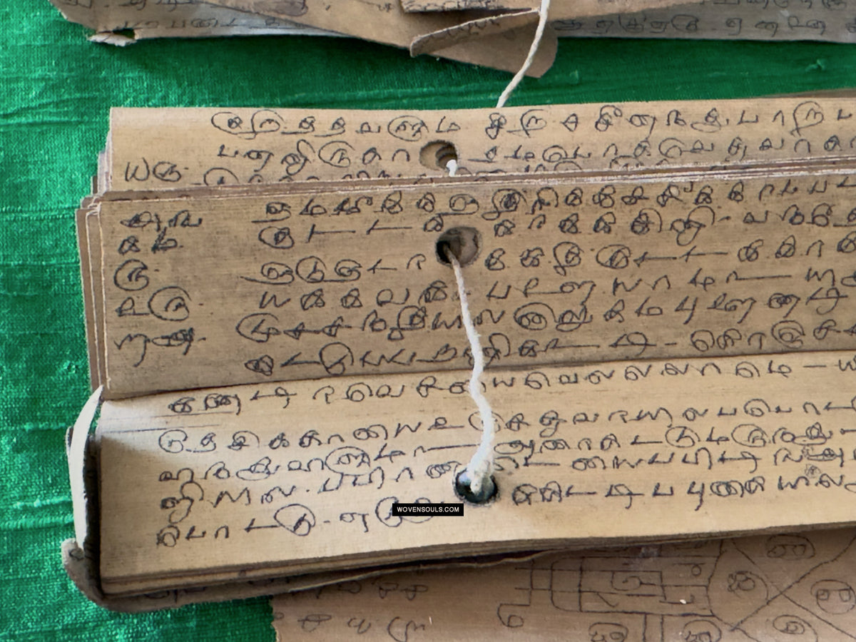 1868 Old Tamil Palm Leaf Manuscript with Side covers / Ceylon ...