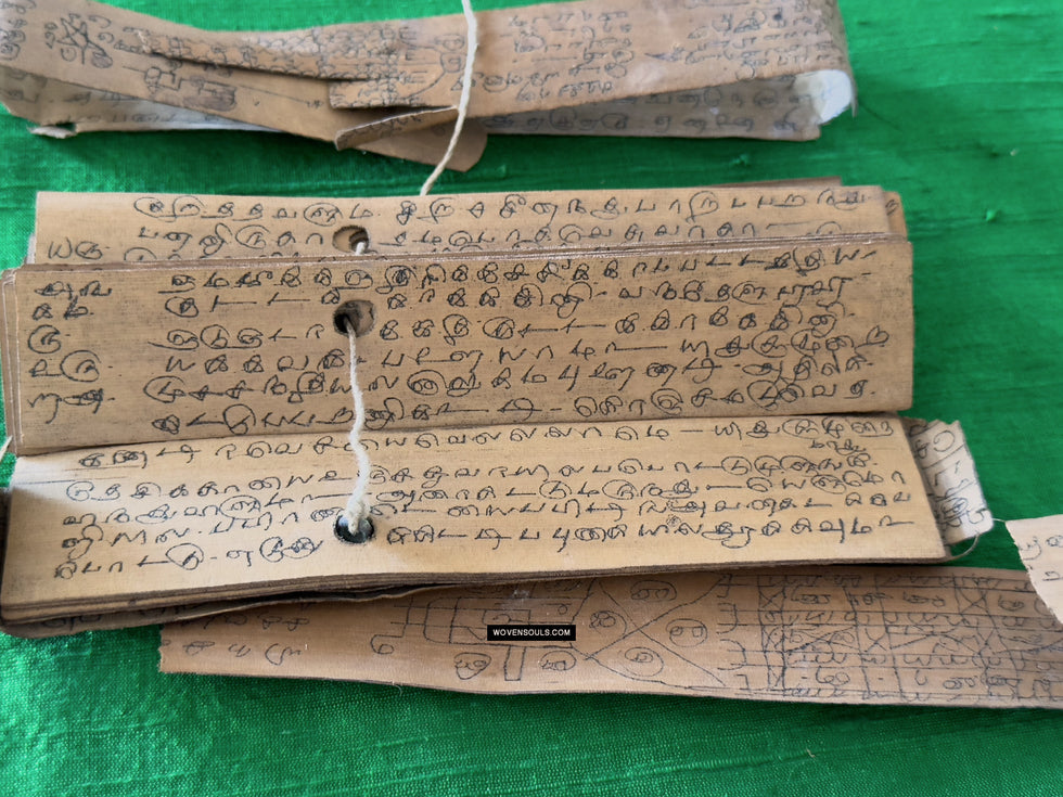 1868 Old Tamil Palm Leaf Manuscript with Side covers / Ceylon ...