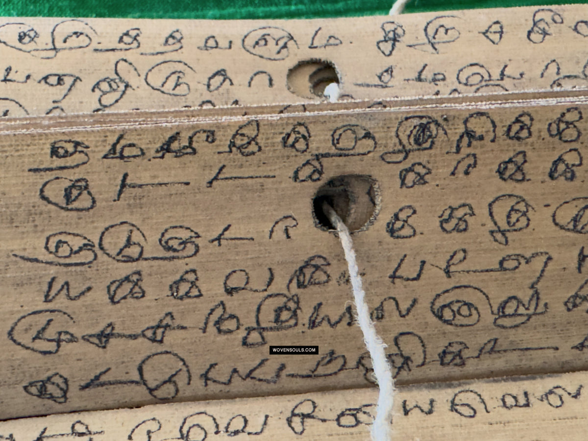 1868 Old Tamil Palm Leaf Manuscript with Side covers / Ceylon ...