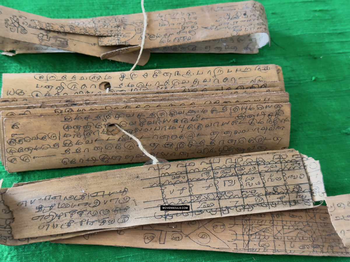 1868 Old Tamil Palm Leaf Manuscript with Side covers / Ceylon ...