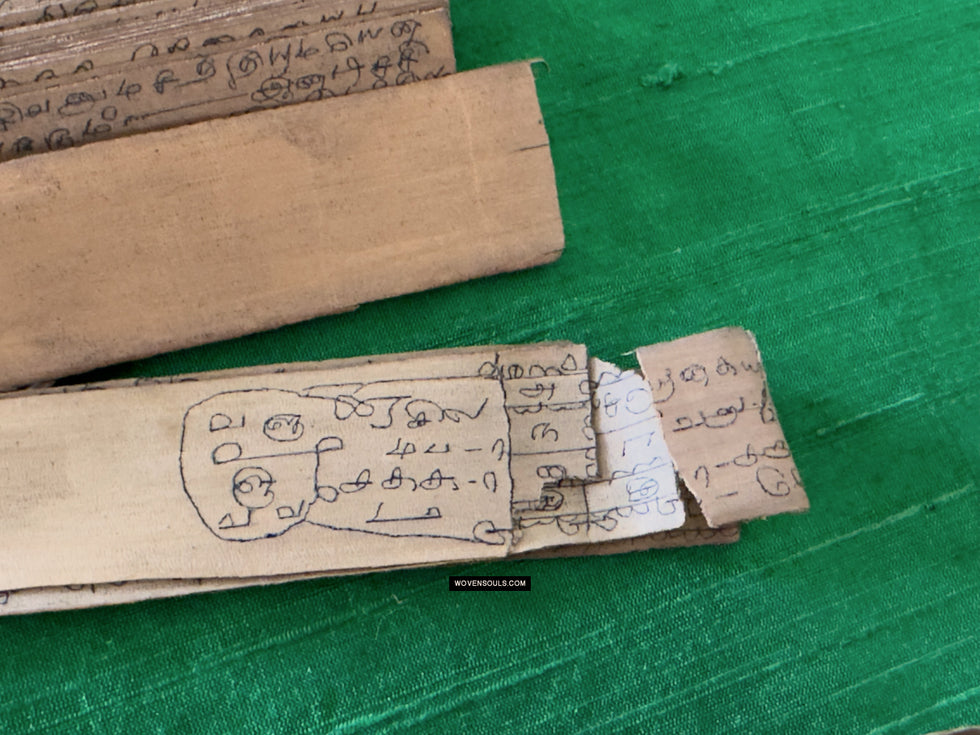 1868 Old Tamil Palm Leaf Manuscript with Side covers / Ceylon ...