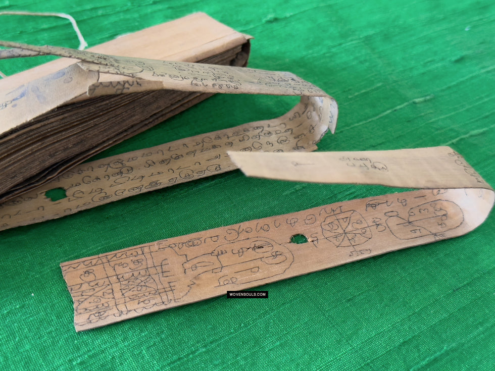 1868 Old Tamil Palm Leaf Manuscript with Side covers / Ceylon ...