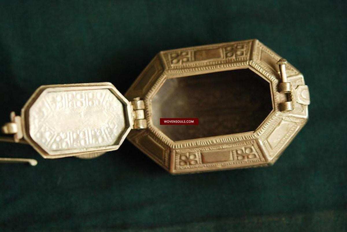 281 SOLD Old Silver Opium Hafeem Box - WOVENSOULS Antique Textiles ...