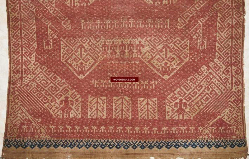 312 Antique Sumatran Tampan Ship cloth Textile Woven Art Indonesia ...