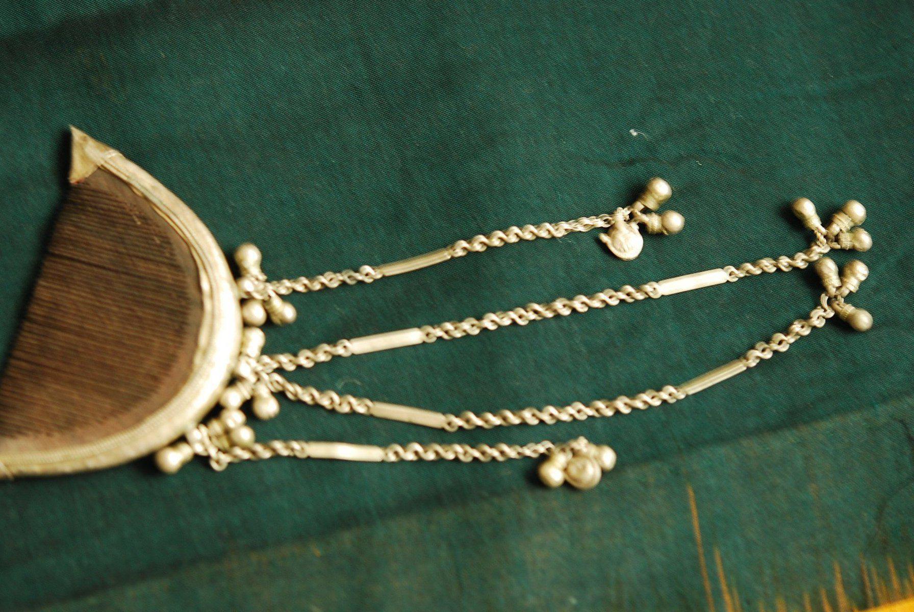 326 Old Silver-Encased Ornamental Wooden Comb - Antique Art ...