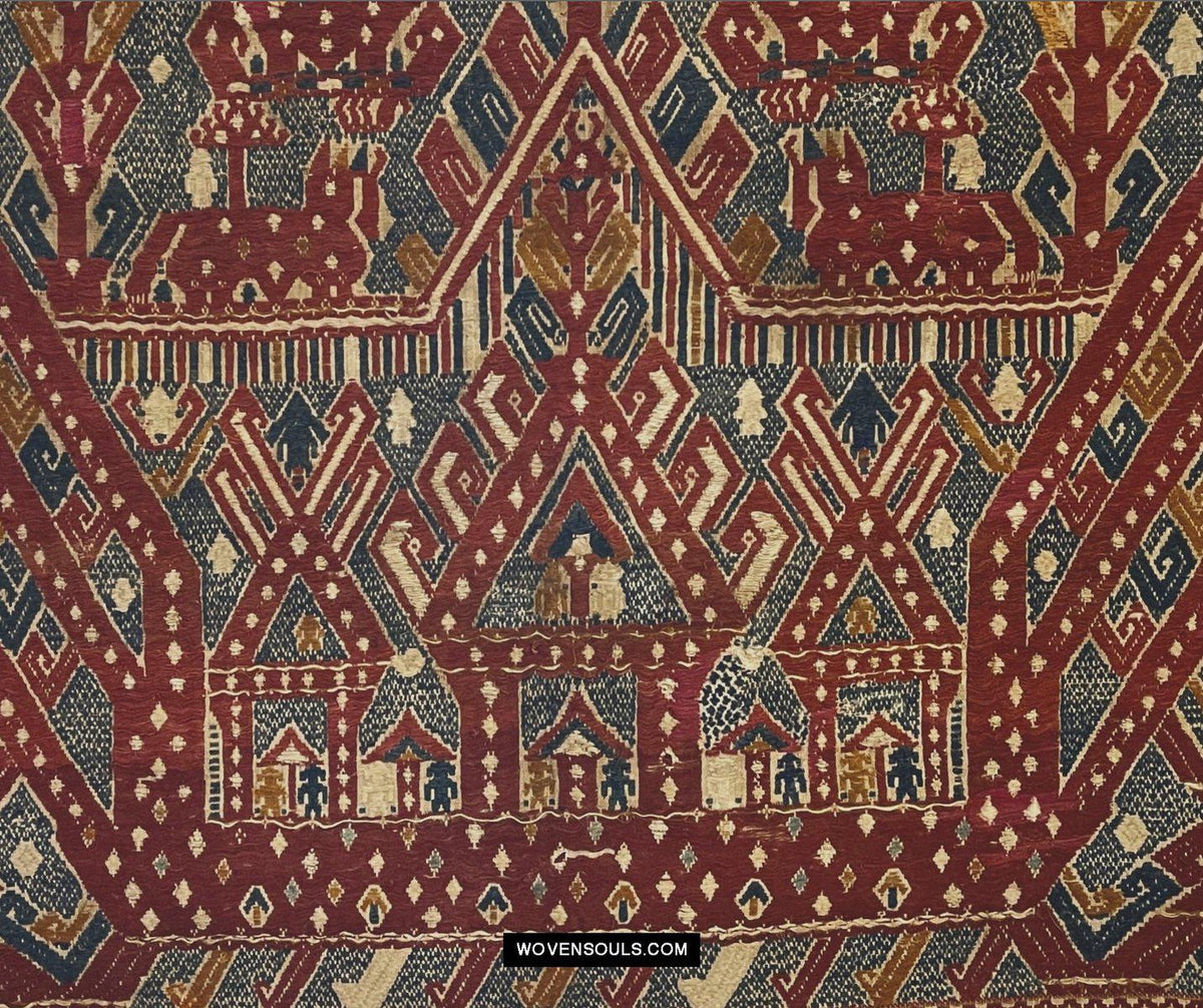 418 Antique Kalianda Tampan Ship Cloth Sumatra textile - WOVENSOULS ...