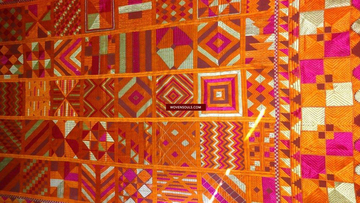 505 Vintage Bawan Bagh Phulkari Textile Antique Indian Textile ...