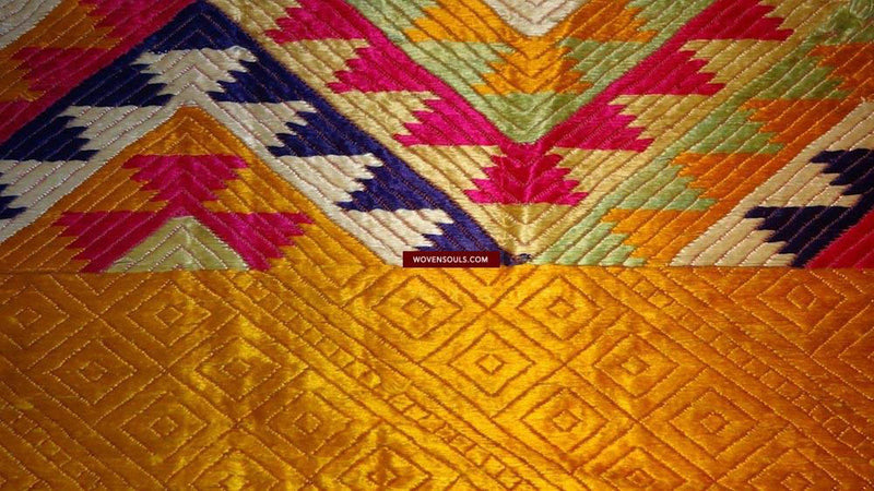 511 Vintage Golden Varida Bagh Phulkari - WOVENSOULS Antique Textiles ...