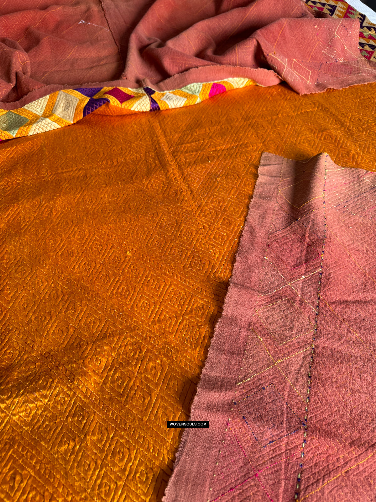 511 Vintage Golden Varida Bagh Phulkari - WOVENSOULS Antique Textiles ...