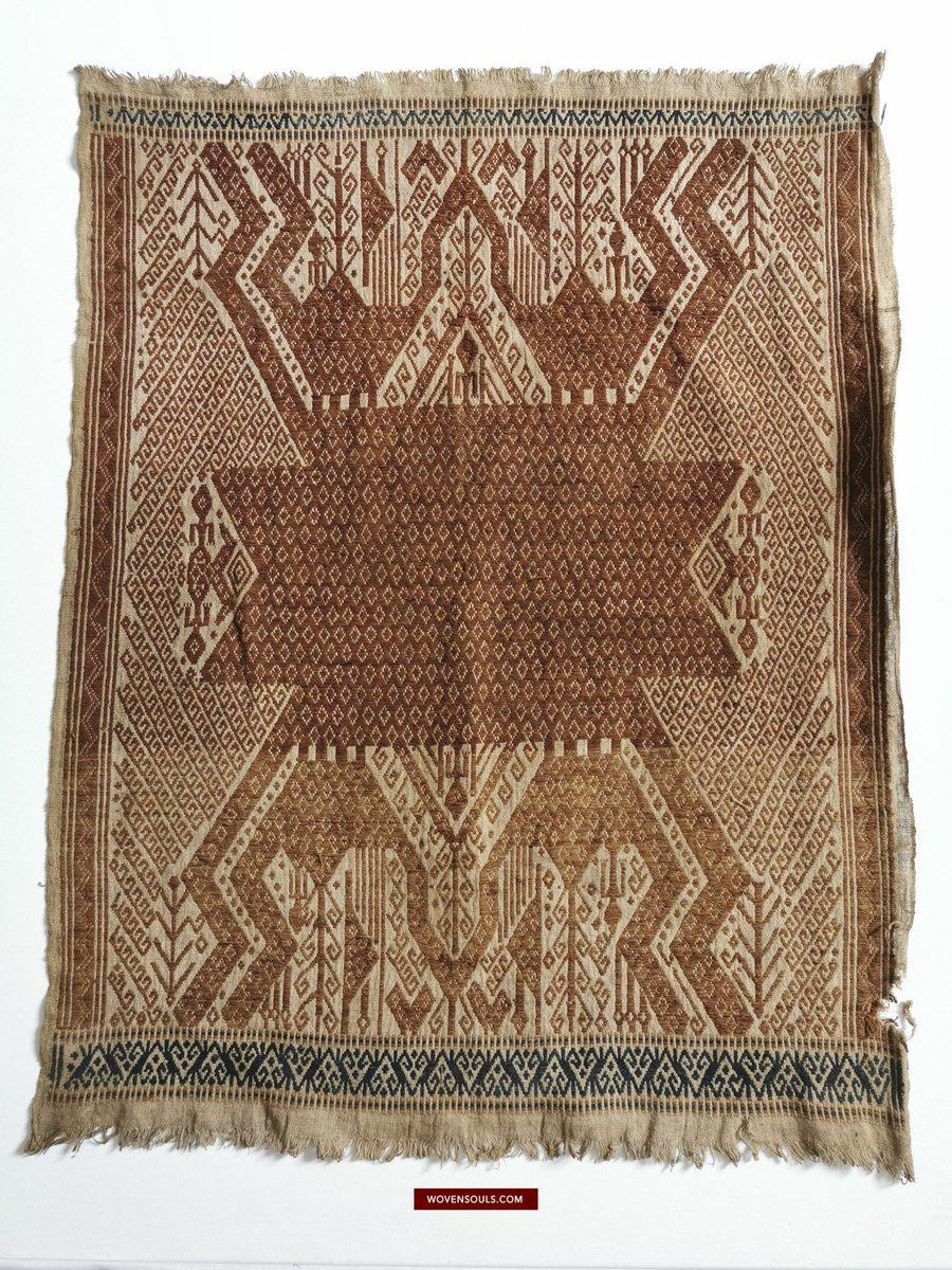 526 RARE Antique Sumatran Tampan Ship cloth Textile Art - WOVENSOULS ...