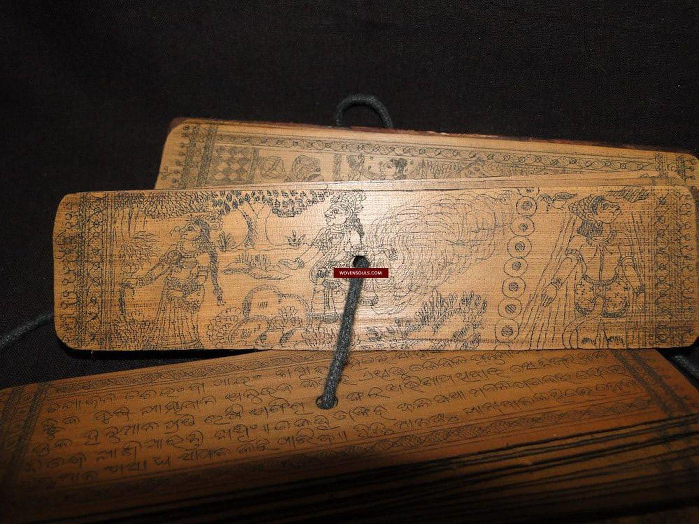 558 Old Indian Sanskrit Manuscript Palm Leaf - Hanuman – WOVENSOULS ...