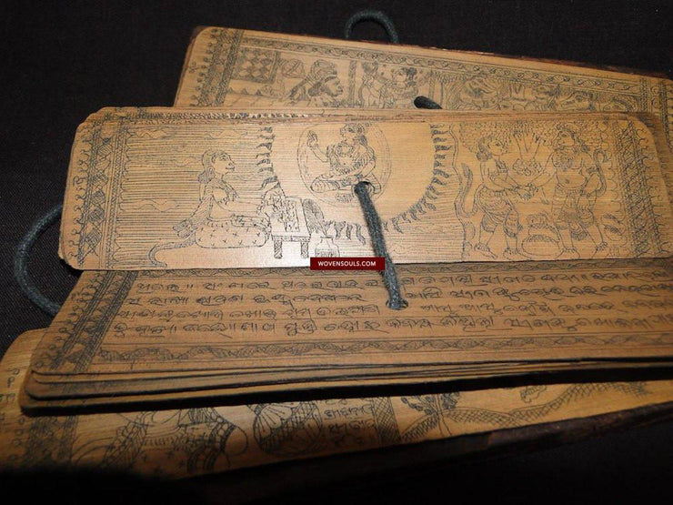 558 Old Indian Sanskrit Manuscript Palm Leaf - Hanuman – WOVENSOULS ...