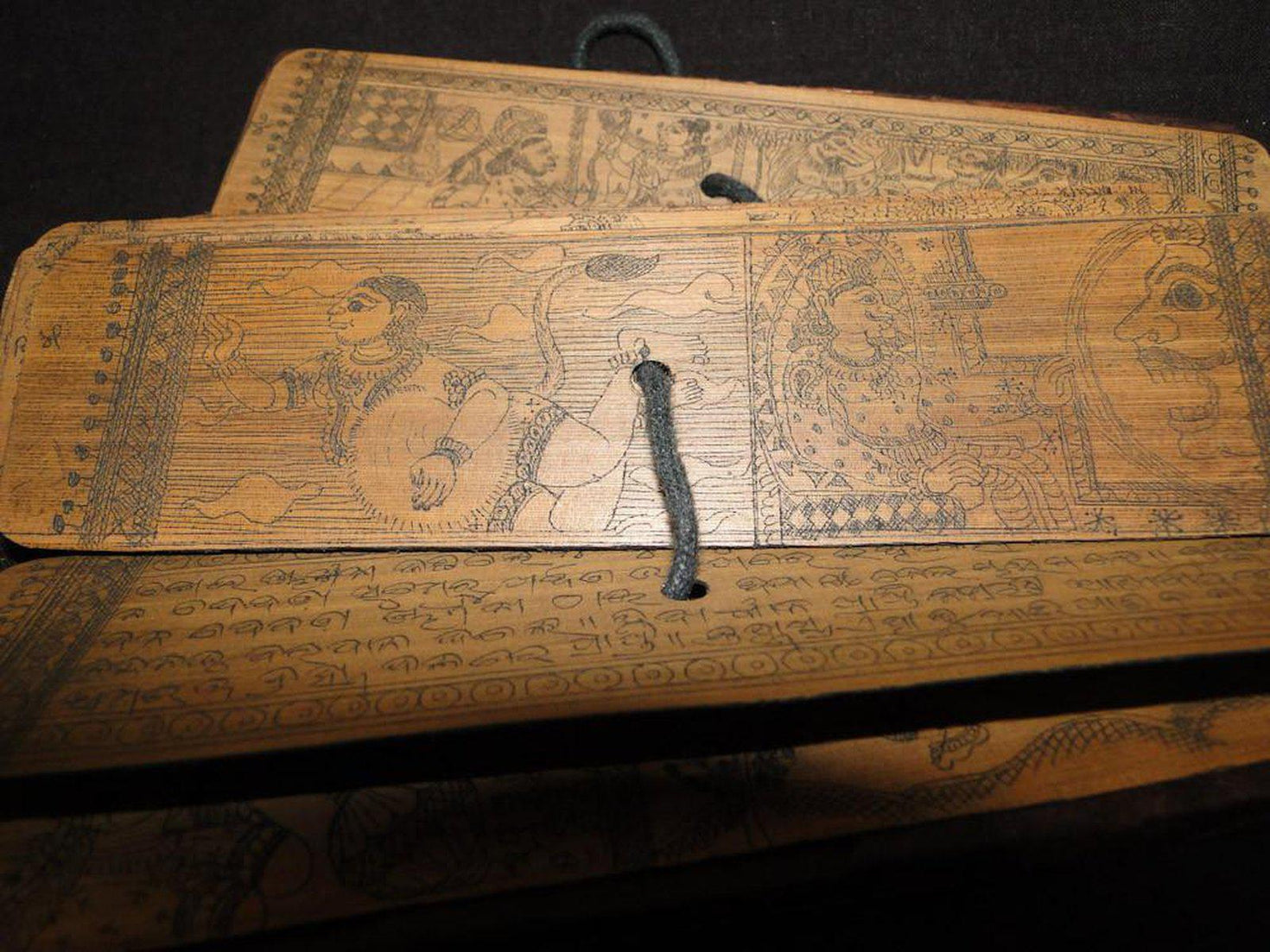 558 Old Indian Sanskrit Manuscript Palm Leaf - Hanuman – WOVENSOULS ...