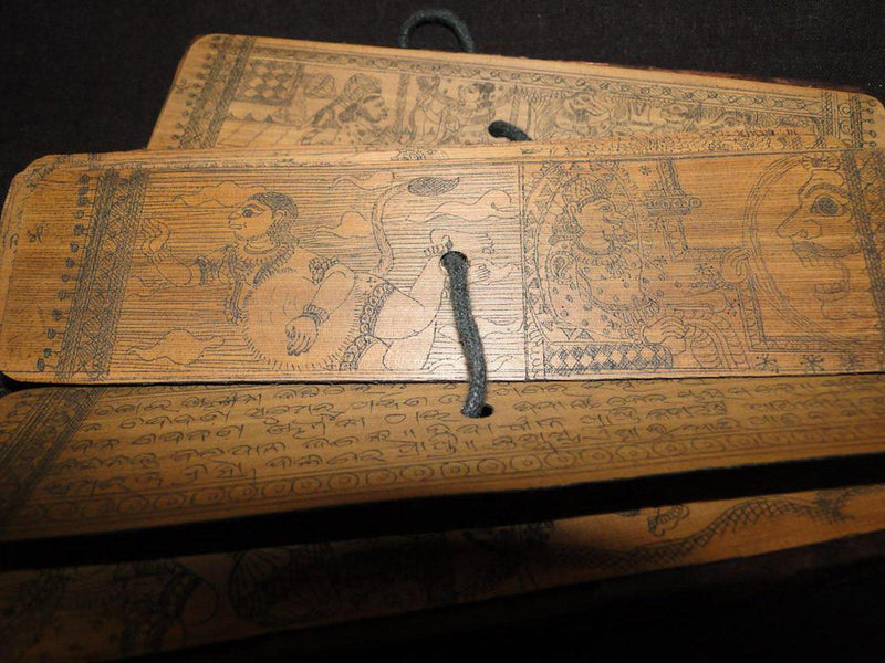 558 SOLD Old Indian Sanskrit Manuscript Palm Leaf - Hanuman Purana ...