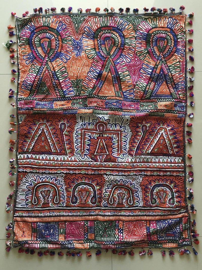 732 Vintage Rabari Embroidery Textile Art Dowry Bag - Antique Art ...
