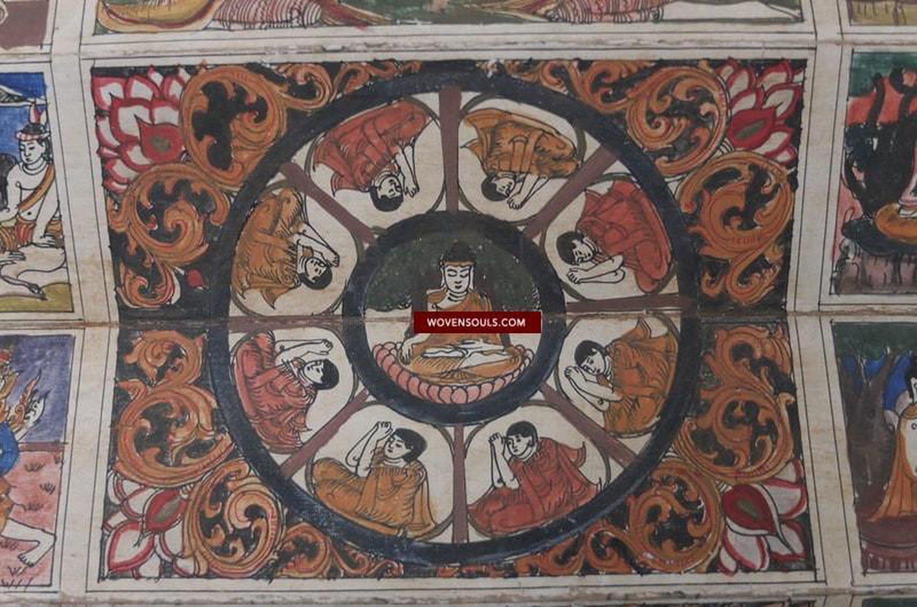 789 Antique Myanmar Painting - Scroll with Parables - WOVENSOULS ...