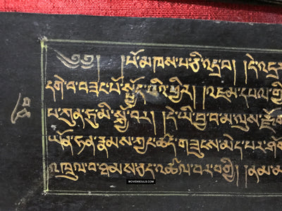 9020 Antique Tibetan Manuscript - Black Paper Golden text - WOVENSOULS ...