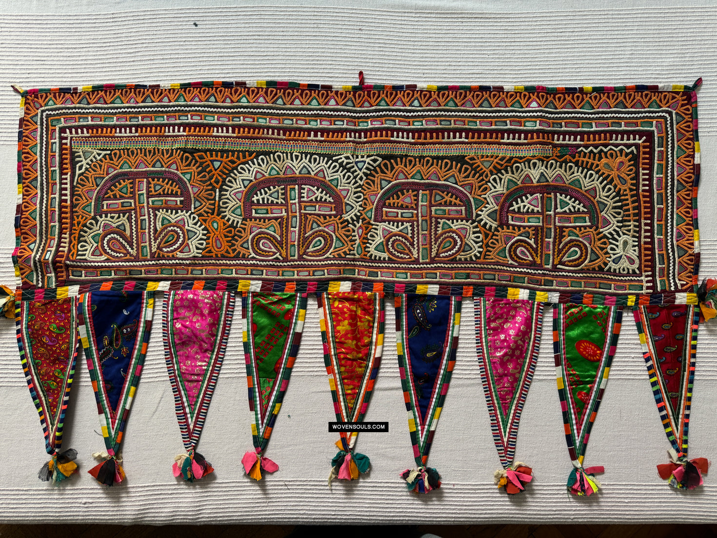 982 Vintage Rabari Embroidery Wall Decor Textile from – WOVENSOULS ...